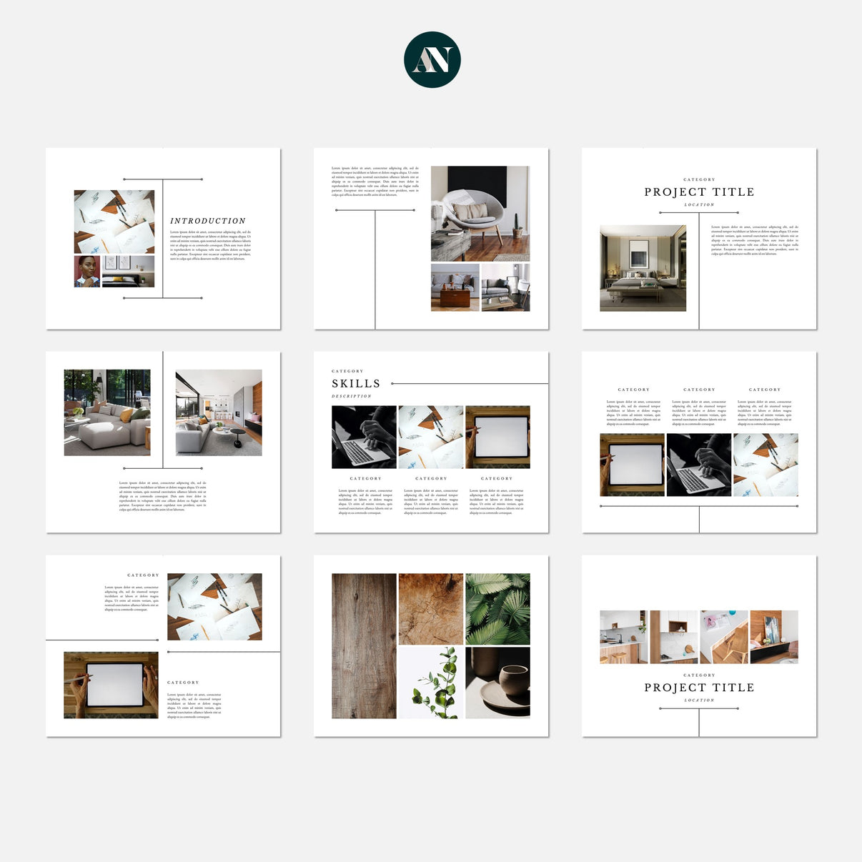 Classic Sophisticated Interior Design Portfolio Template - Canva Templ ...