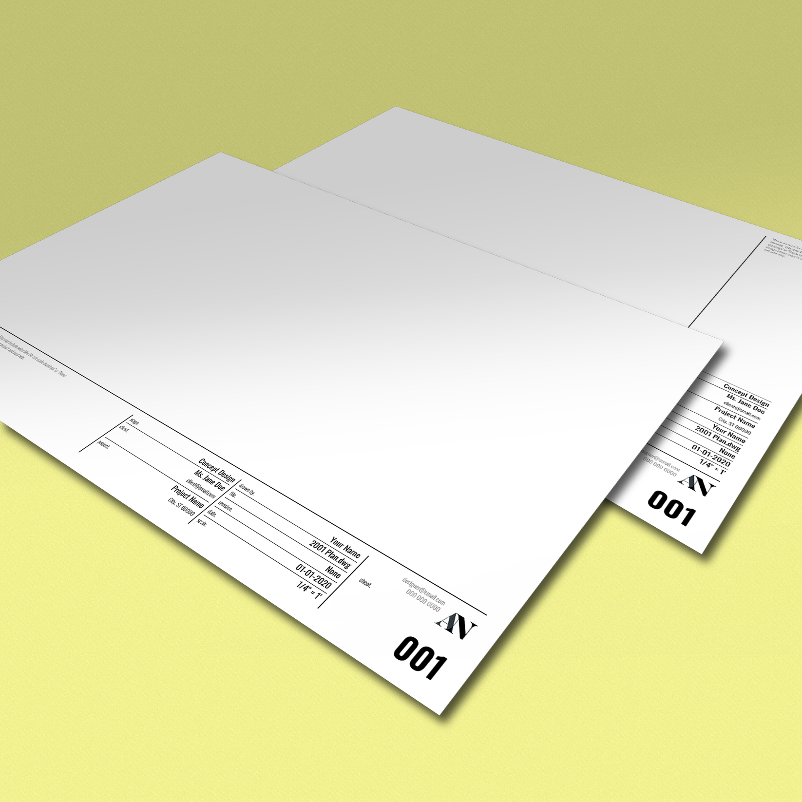 Contemporary Title Block Templates - A2 / A3 / A4 + 8.5x11 / 11x17 / 1 ...