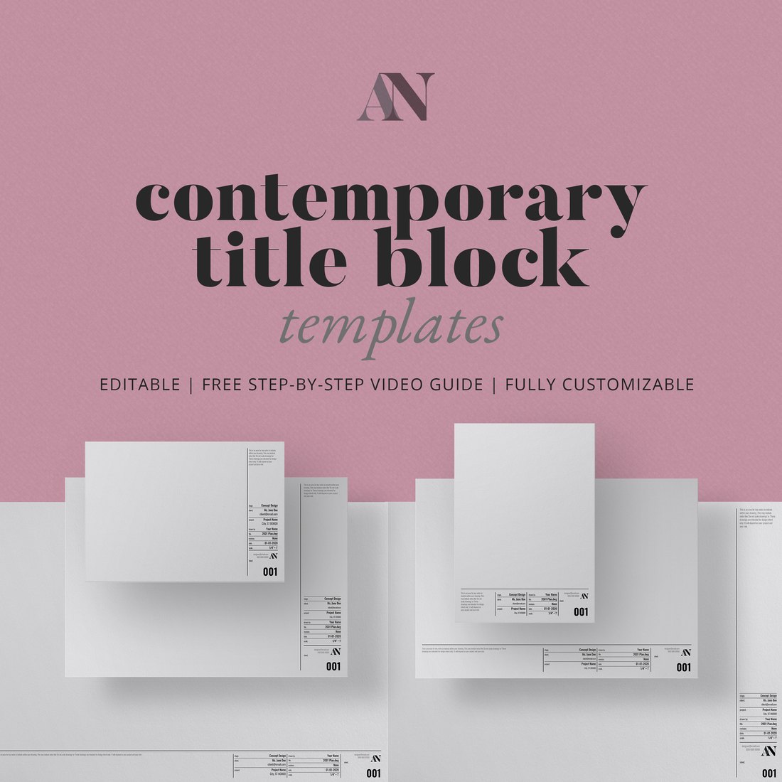 Contemporary Title Block Templates - A2 / A3 / A4 + 8.5x11 / 11x17 / 1 ...
